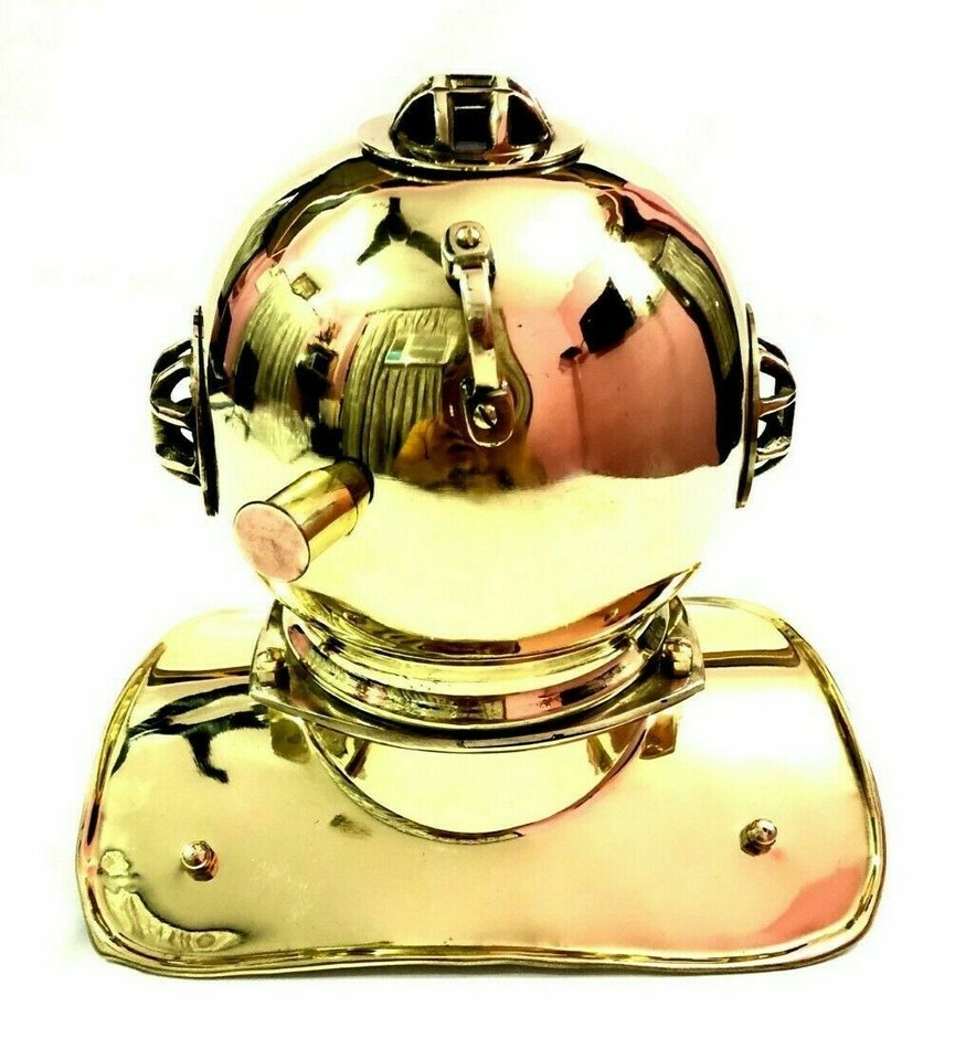 Brass Divers Diving Helmet Nautical Home Desk Decorative Clock Helmet ...