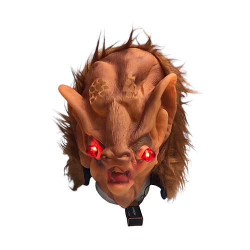Vintage Topstone Halloween Scary Troll Bat Mask Lighted Red Eyes Big ...