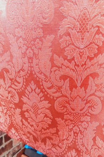 Vintage 1960s 4 Pairs Of Curtains. Salmon Pink Upholstery Fabric Shiny ...