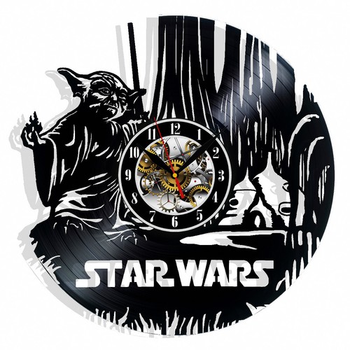 Star Wars Darth Yoda Vinyl Wall Clock Art Home Room Decor Gift Birthday ...
