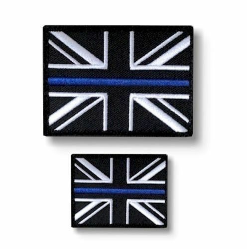 Thin Blue Line Police - Union Jack Fastener Patch UK Badge insignia SET ...