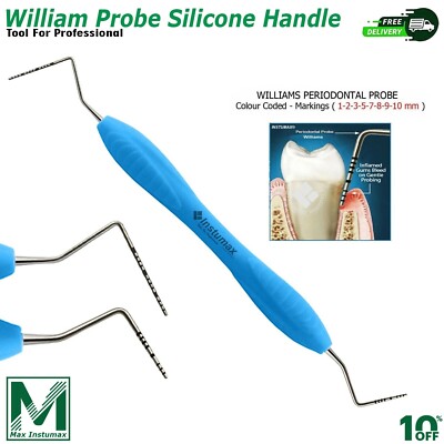 Dental Perio William Probe Color Coded Probes Periodontal Instruments ...
