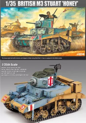 Academy #13270 1/35 Scale British M3 Stuart "Honey" Plastic Model Kit ...