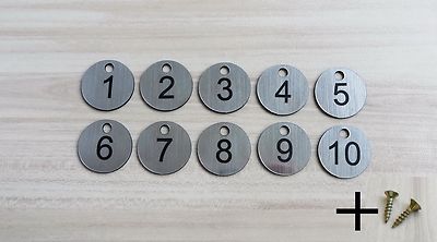 10x3cm Laser Engraved Number Discs, Table, Tags, Locker, Pub ...