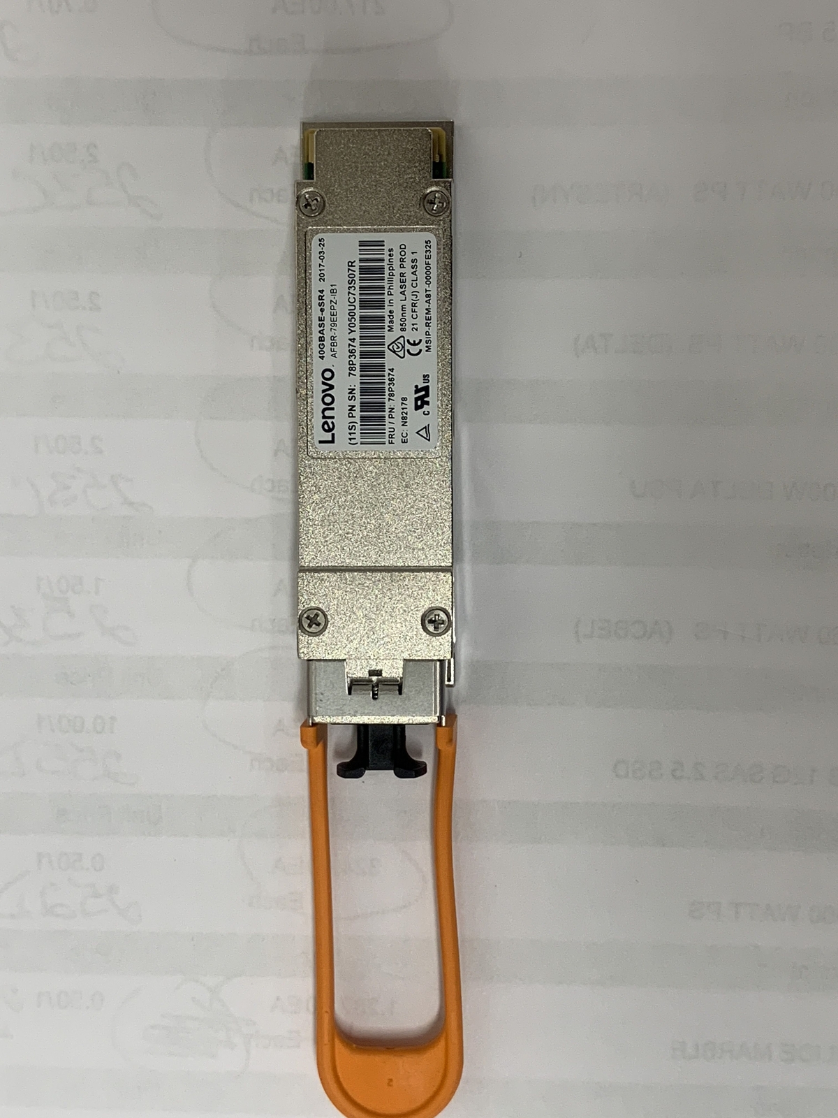 *LENOVO 40GBASE-ESR4 QSFP+ TRANSCEIVER 78P3674 78P3674-01-UK | eBay