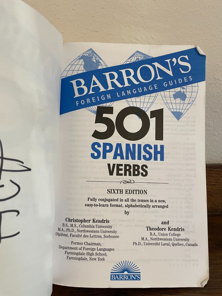 Barron's 501 Verbs Ser.: 501 Spanish Verbs by Theodore Kendris and ...