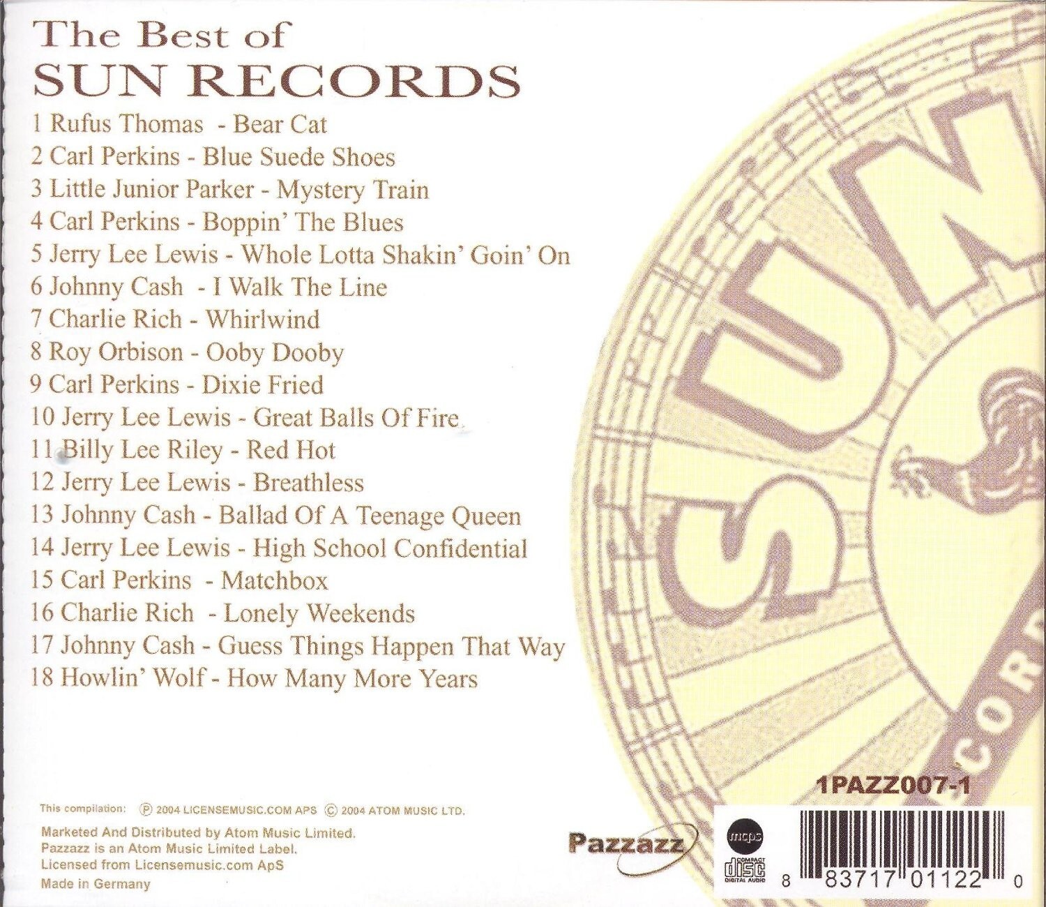 THE BEST OF SUN RECORDS-VOL.1 CD NEW JOHNNY CASH/CARL PERKINS/CAHRLIE ...