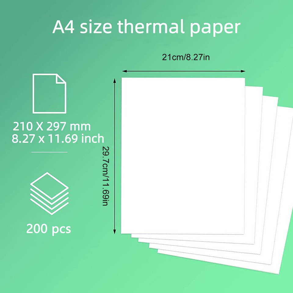 100/200 Sheets Continuous Printing Paper Folding Official Thermal Paper ...