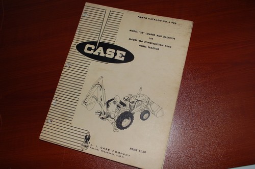 CASE MODEL 23 Front End Loader Backhoe 480 Tractor Parts Manual Book ...