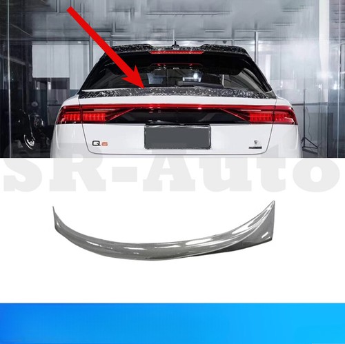 Real Carbon Fiber Rear Tail Trunk Spoiler Wing Trim FOR Audi Q8 SQ8 ...