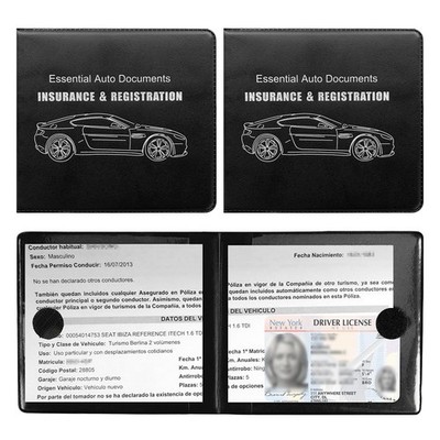 2x Large Car Registration and Insurance Holder Auto Essential Document ...