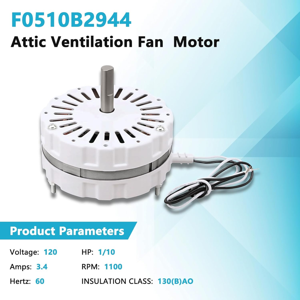 F0510B2944 F0510B2497 Power Vent Motor for Ventilation Attic Fan Motor ...