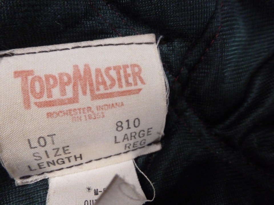Vtg 70s Topp Master Speed Pro Engine Parts Quilted Jacket L Chain ...