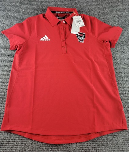 New Ncaa NC State Wolfpack Red Adidas Womens Medium Polo Shirt MSRP$75 ...