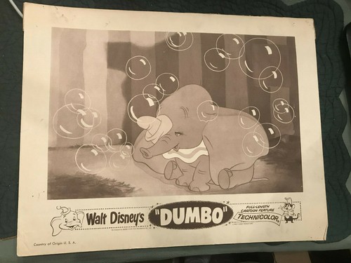 Dumbo 1950's RR Walt Disney 11x14" animation lobby card Dumbo ...