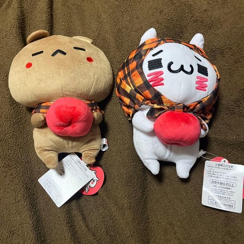 Nyan Kuma Plush Bear Cat Character White Brown Checkered Scarf | eBay