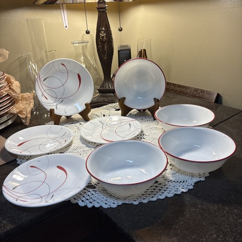 Corelle Splendor 4 Bread Plates 6 3/4” & 4 Soup/ Cereal Bowls 6 1/8”—8 ...