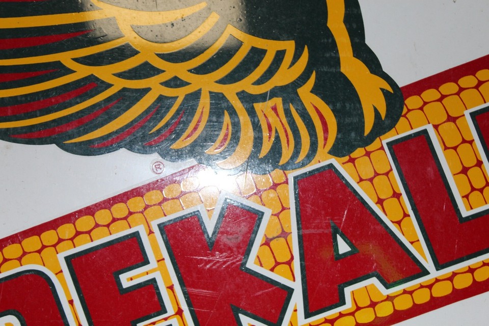 RARE 1960s DEKALB SEED CORN PAINTED METAL DEALER SIGN FLYING COB FARM ...