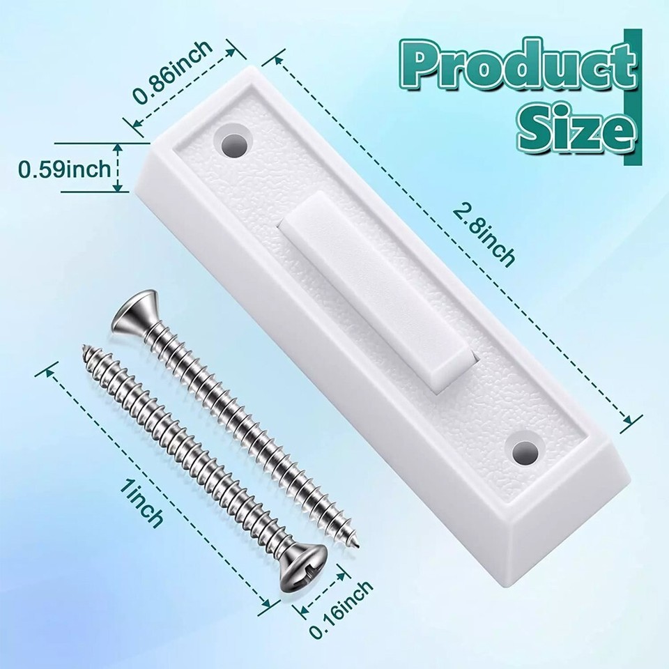 1x ABS Doorbell Button Door Bell Push Buttons Lighted-Wall Mounted Home ...