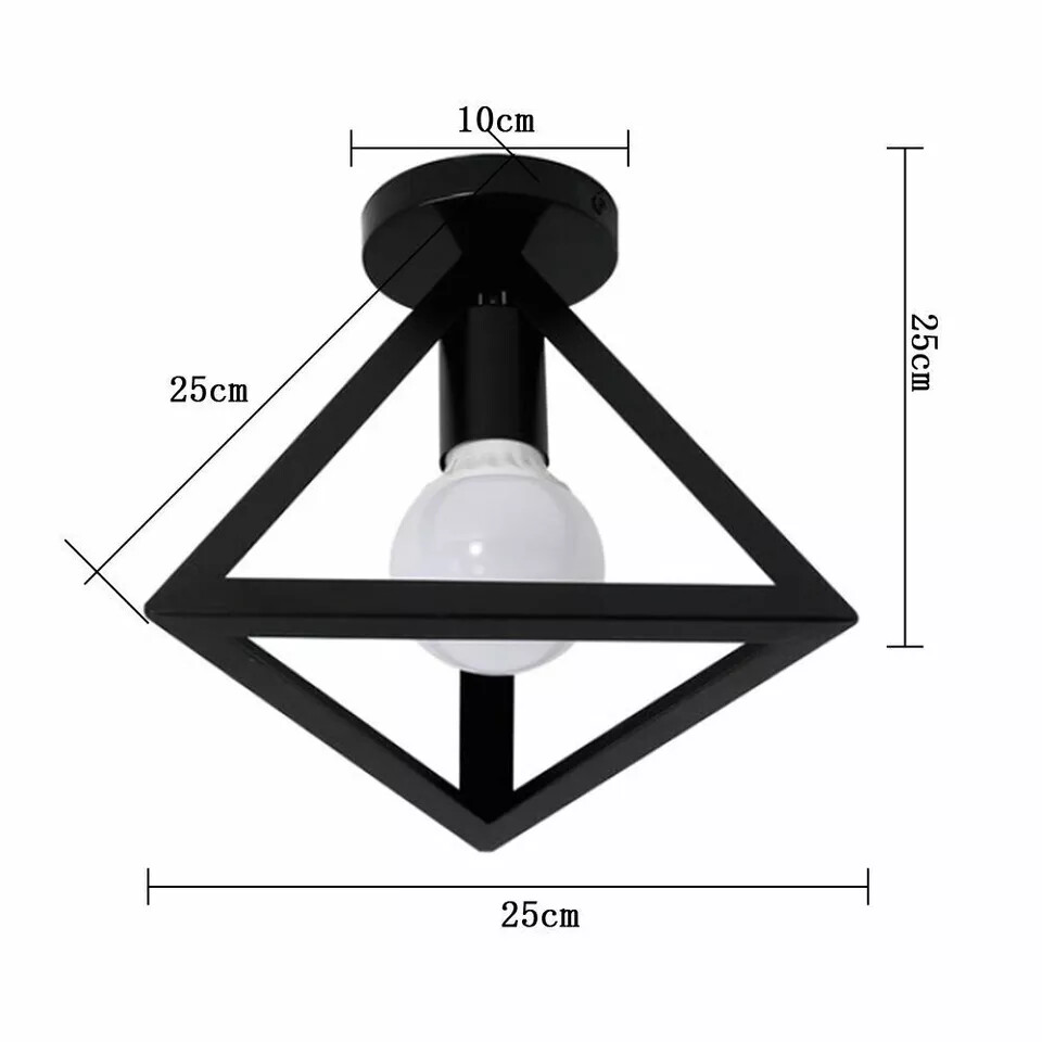 LEDSone Ceiling Flush Mount Light Industrial LED Black Cage Square ...