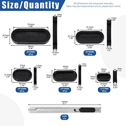 20 Pcs Double Sided Oval Rubber Grommet Assortment Kit Firewall Hole ...