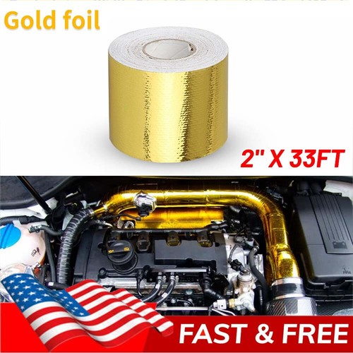2" 33FT New Gold Intake Heat Reflective Tape Wrap Self-adhesive High ...
