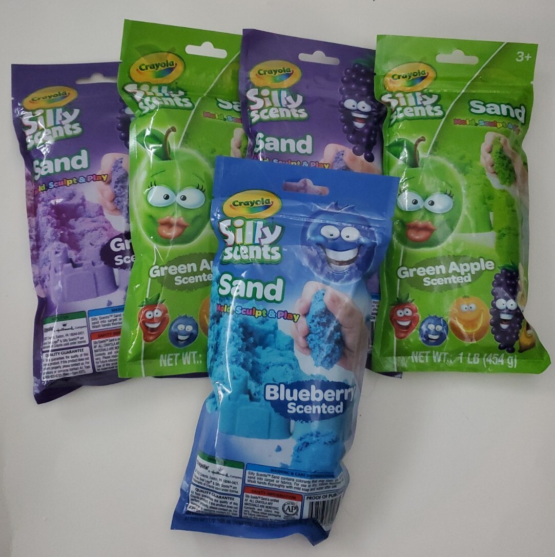 Crayola 5 Bag Set 1 LB Silly Scents Sand Grape Apple Blueberry- (S&A ...