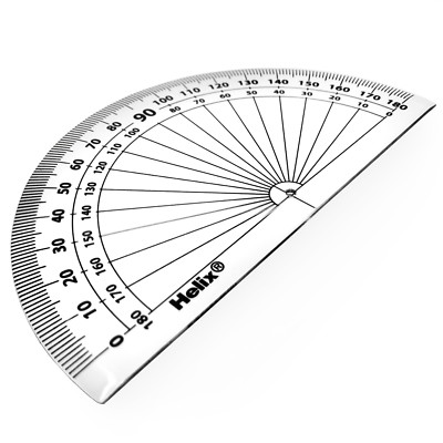 Helix 180 Degree Protractor - Clear - Reverse Scale - 10cm - H02040 | eBay