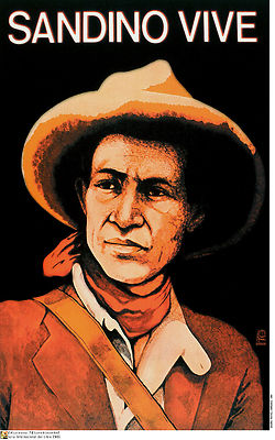 Political OSPAAAL POSTER.Sandino Vive.Nicaragua leader.54.Revolution ...