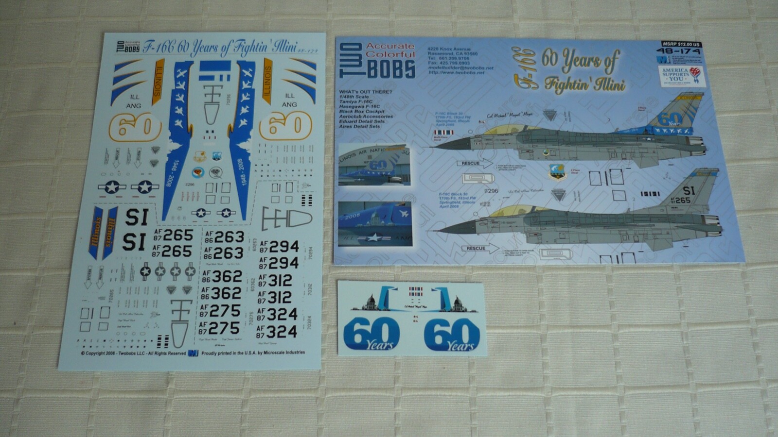 Two Bobs Decals 48174 F-16C 60 Years of Fighting Illini OVP | eBay
