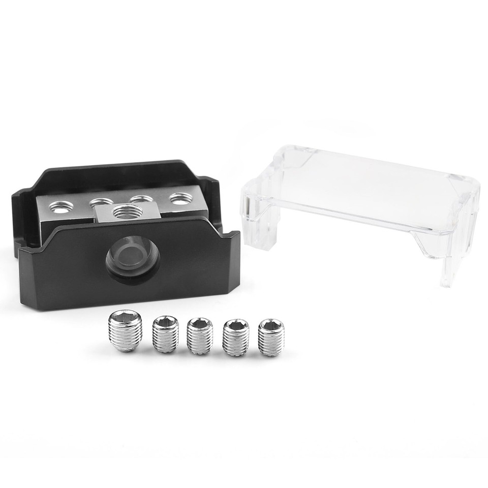 2Pcs Power Ground Amp Distribution Block 0/2/4 Gauge Input 4/8/10 Gauge ...