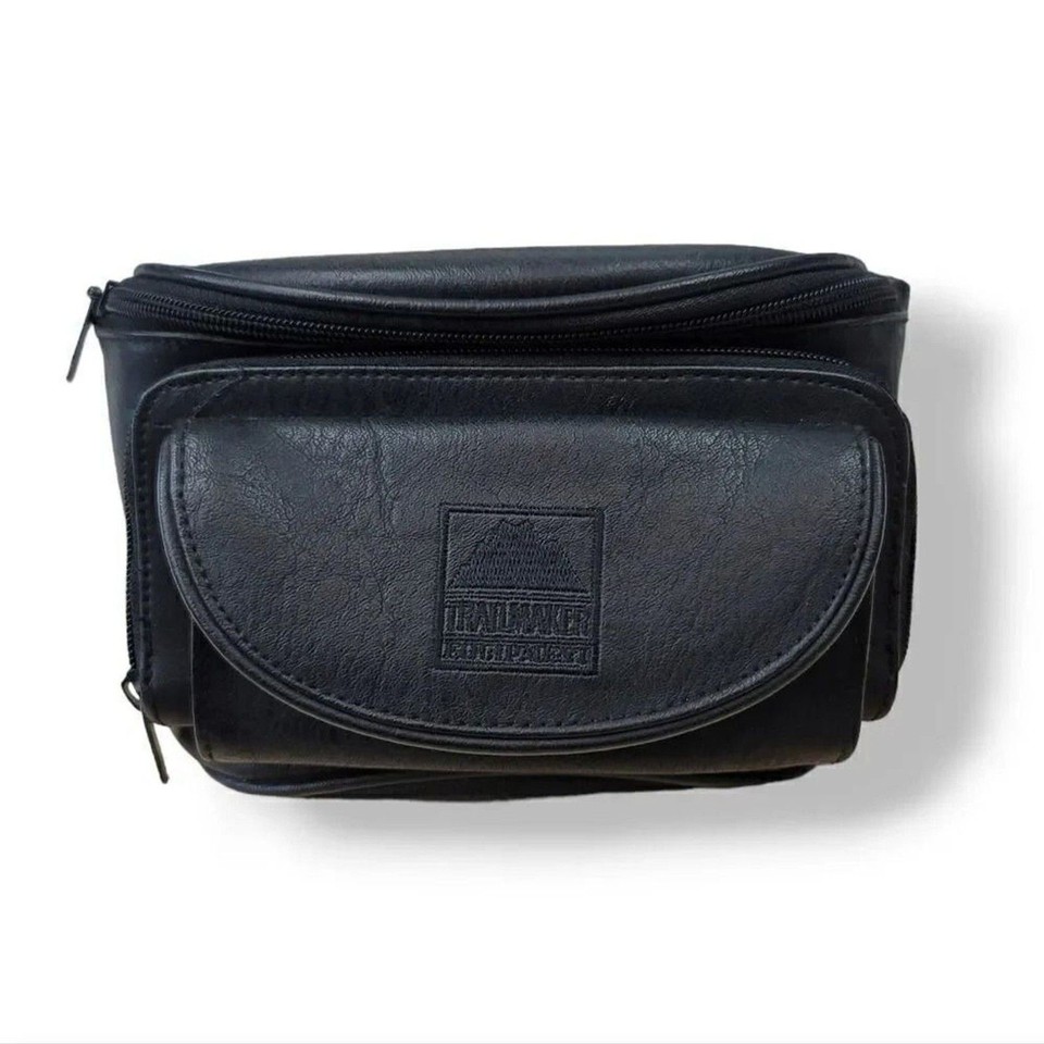 Vintage Trailmaker Equipment Black Leather Adjustable Waist Fanny Pack ...