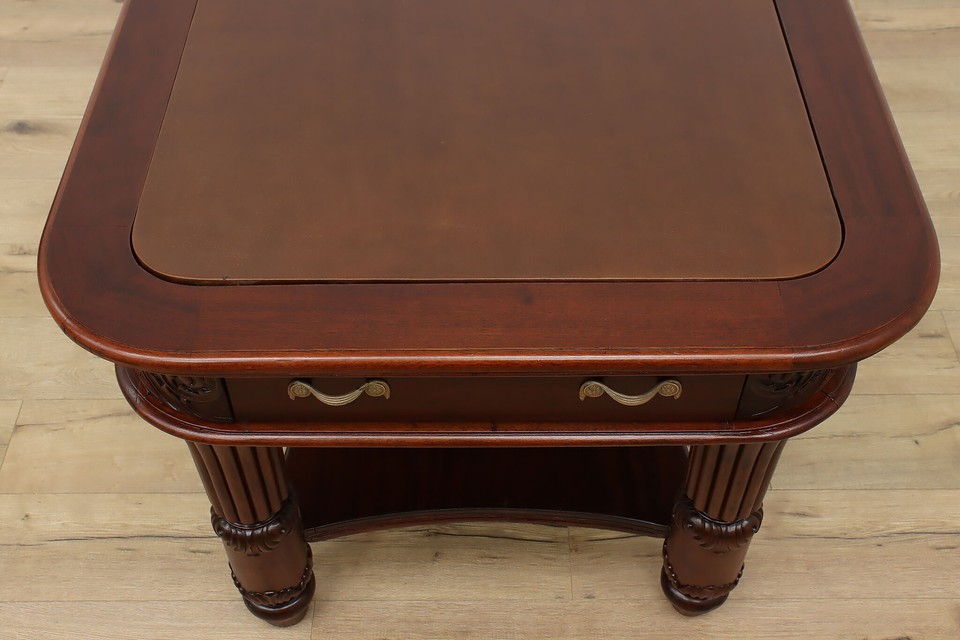 Victorian Antique Mahogany Library Desk Conference Table #53275 | eBay