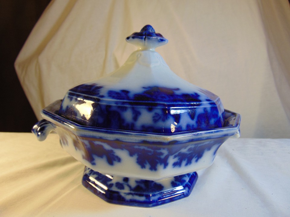 Scarce Flow Blue "Scinde" Covered Vegetable, Unusual shape | eBay