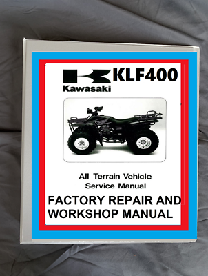 Kawasaki KLF 400 Bayou quad ATV Factory Service Repair Manual 3 books ...