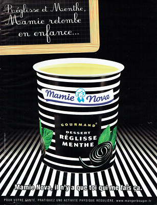 Publicité Advertising 127 2012 Mamie Nova creme dessert Gourmand menthe ...