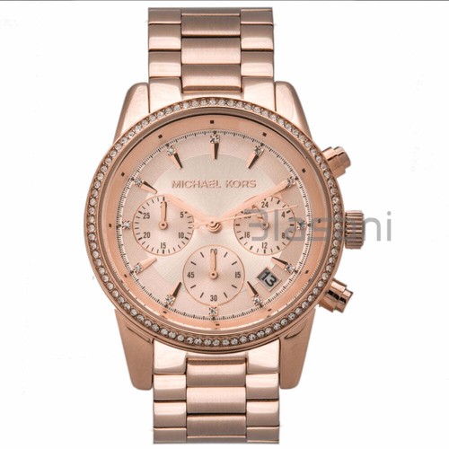 Michael Kors Original MK6357 Women's Ritz Rose Gold Stainless Chrono ...