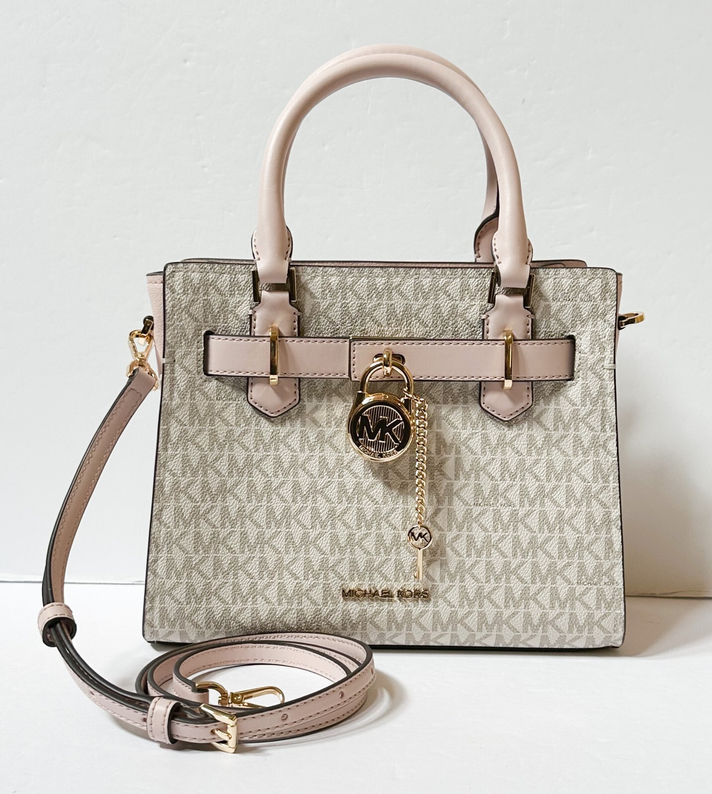MICHAEL KORS HAMILTON SMALL SATCHEL SHOULDER CROSSBODY BAG MK POWDER ...