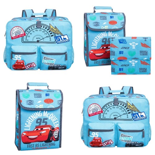 Disney Store Cars 3 Lightning McQueen Backpack & Lunch Tote Box School ...