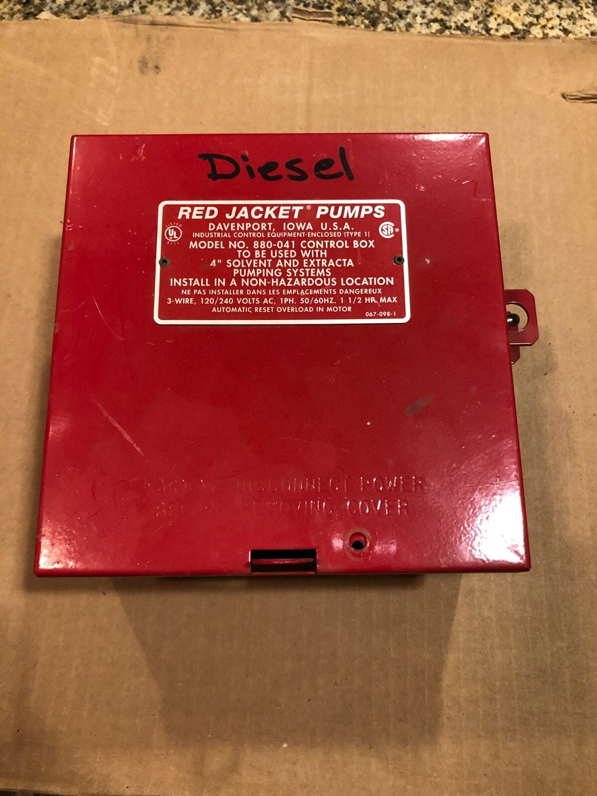 pre-owned Veeder-Root Red Jacket pump control box 880-041 #4 marked ...