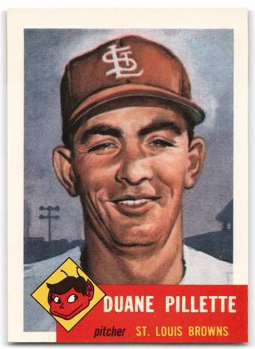 1991 Topps Archives 1953 #269 Duane Pillette Bio white text St. Louis ...