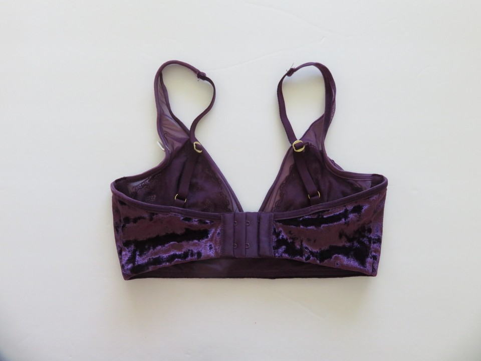 (#270) Honeydew Isabella Flirty Lace & Velvet Triangle Garland Bra Sz ...