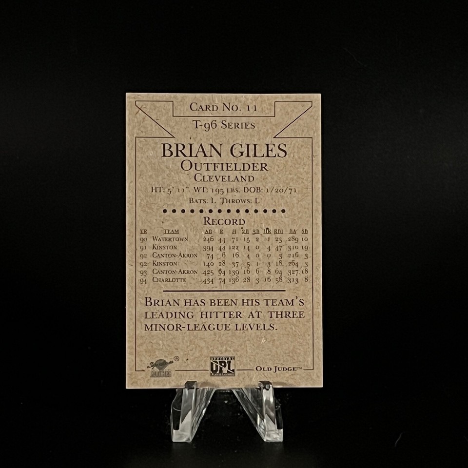 Brian Giles 1996 Signature Rookies Old Judge Signatures #11 AUTO /6000 ...
