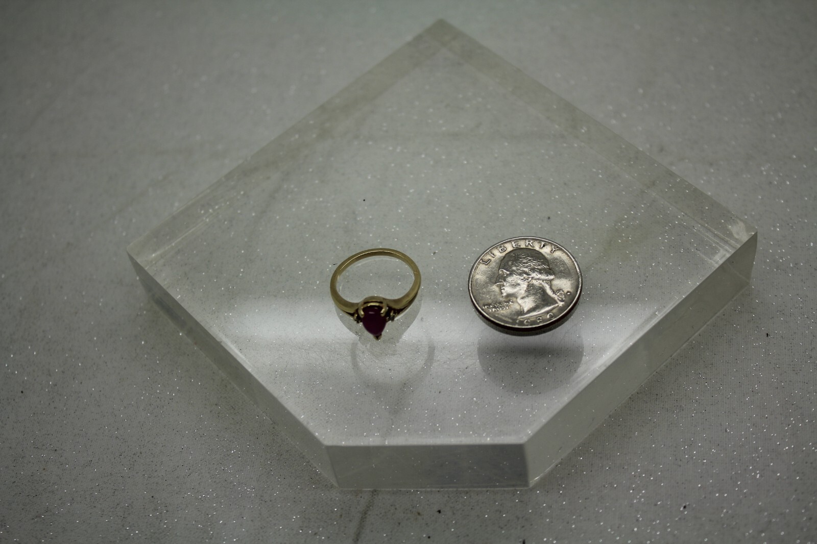 Signed RW 14k Yellow Gold PINK SAPPHIRE LINDE STAR DIAMOND accent RING ...