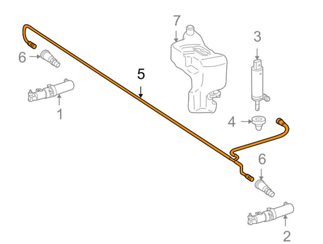 MERCEDES BENZ CL C216 Headlight Washer Hose Pipe A2218600392 OEM for ...