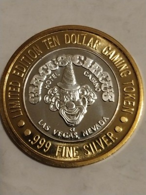Circus Circus casino Ten Dollar Gaming Token .999 Silver LAS VEGAS | eBay