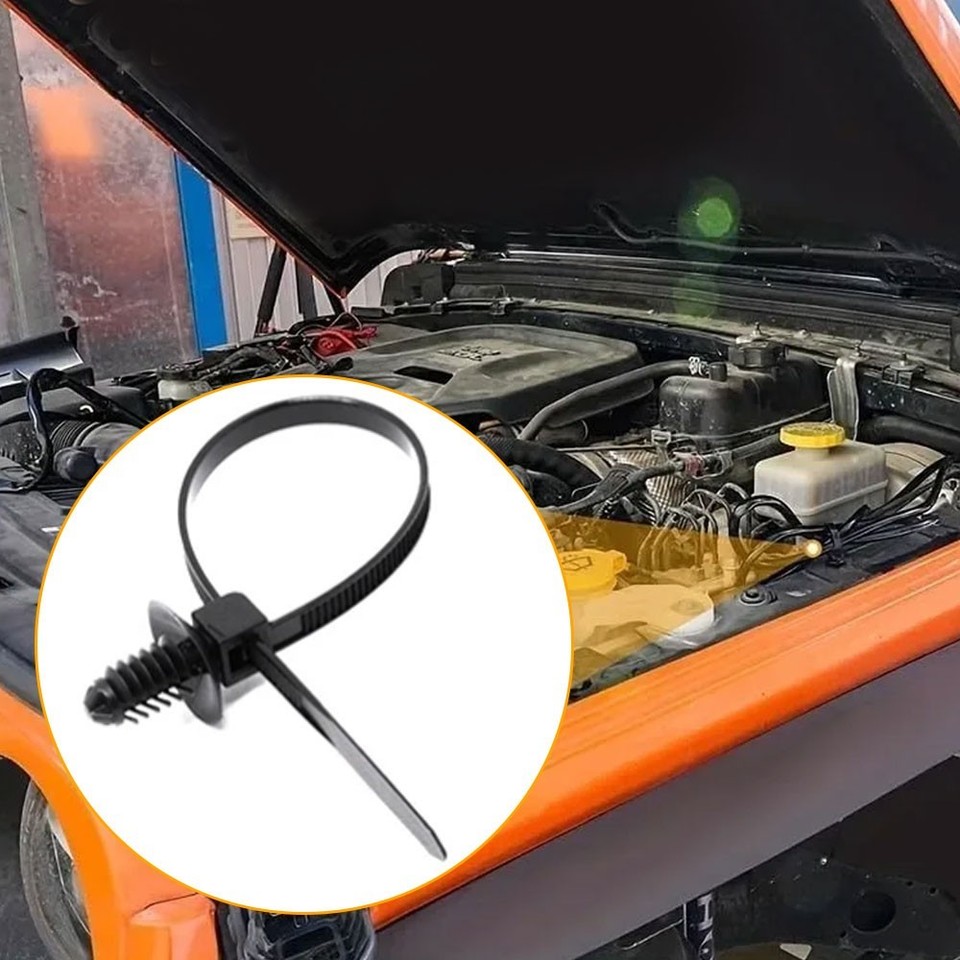 45× Push Mount Cable Tie with Wire Routing Clips Holder Fastener Car ...