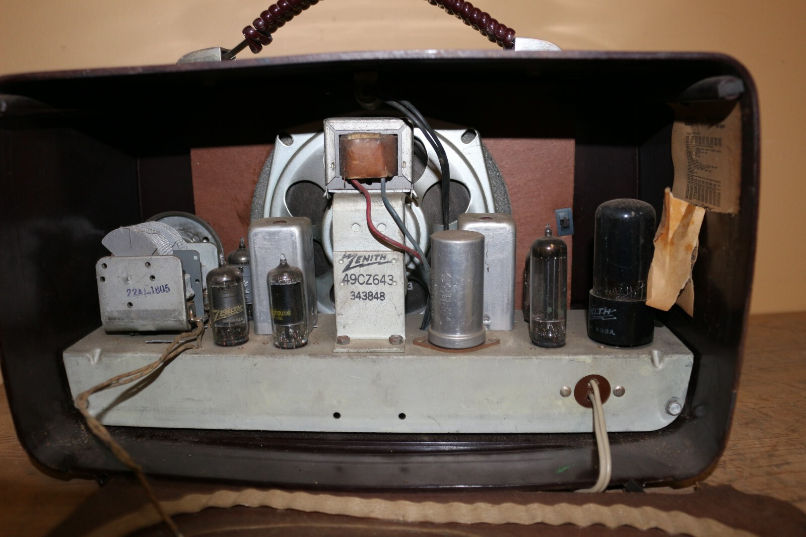 MCM Vintage c.1950 Zenith Model S-14888 Tube Portable Radio | eBay