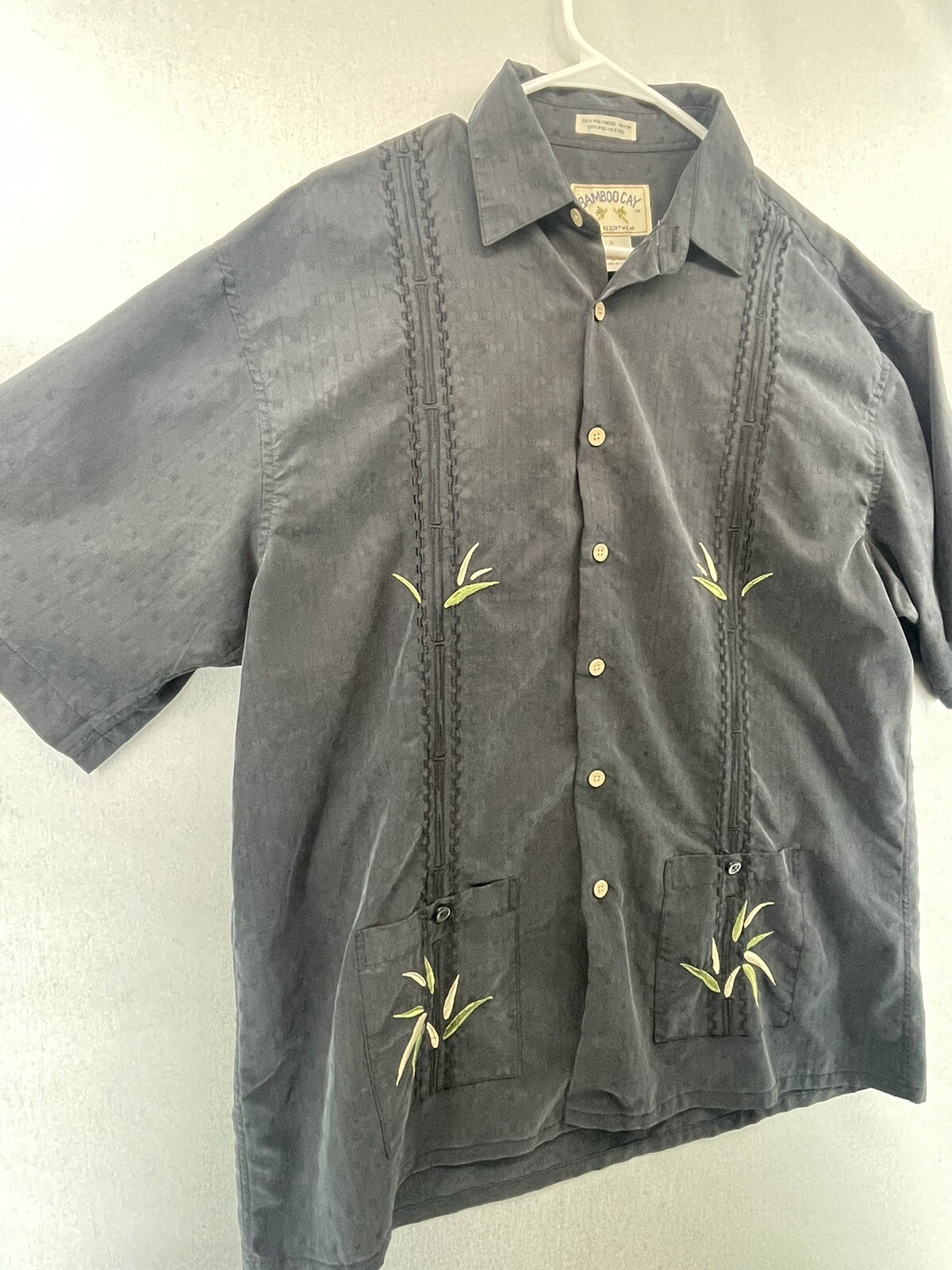 Men’s large bamboo cay Shirt Large - Gem