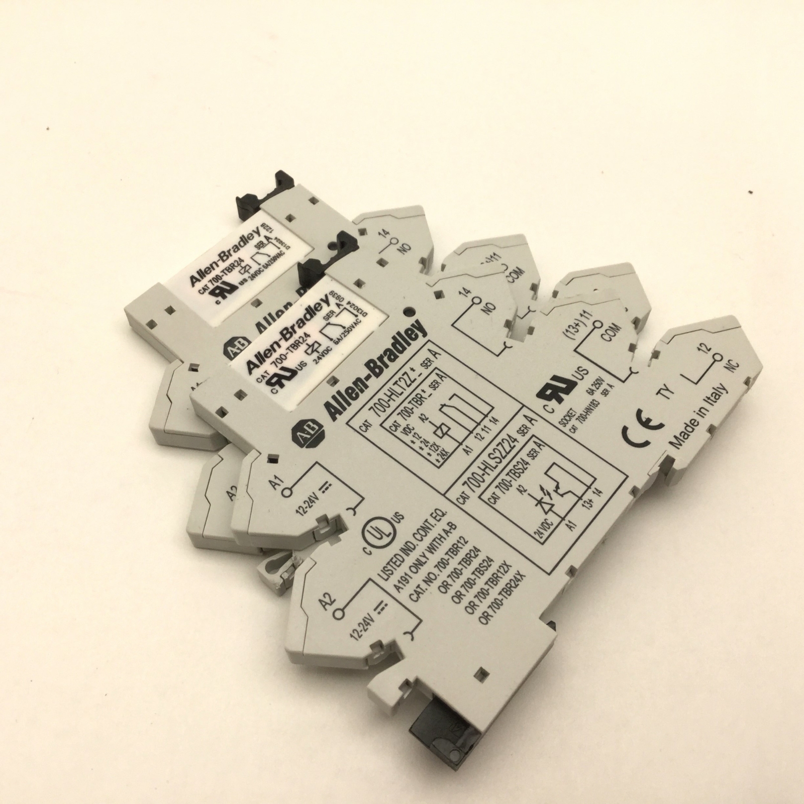 Lot of 2 Allen Bradley 700-TBR24 Control Relay w/700-HLT2Z Socket 24VDC ...